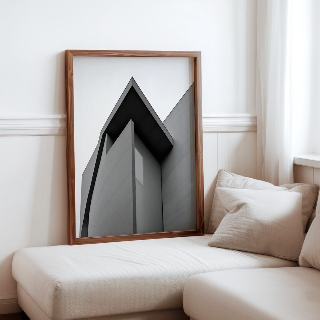 Black and White Architecture Wall Art | Minimalist Sharp Corner ...
