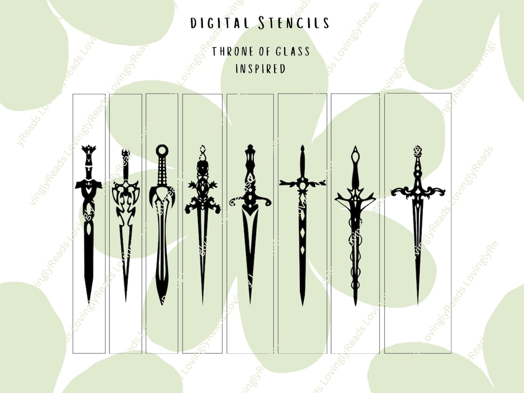 Sword Stencils for Sprayed Edges , Book Edges, Fantasy Swords - Digital ...