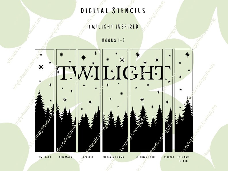 Twilight Name Sprayed Edges Books 1-7, Twilight Book Edges, Sprayed ...