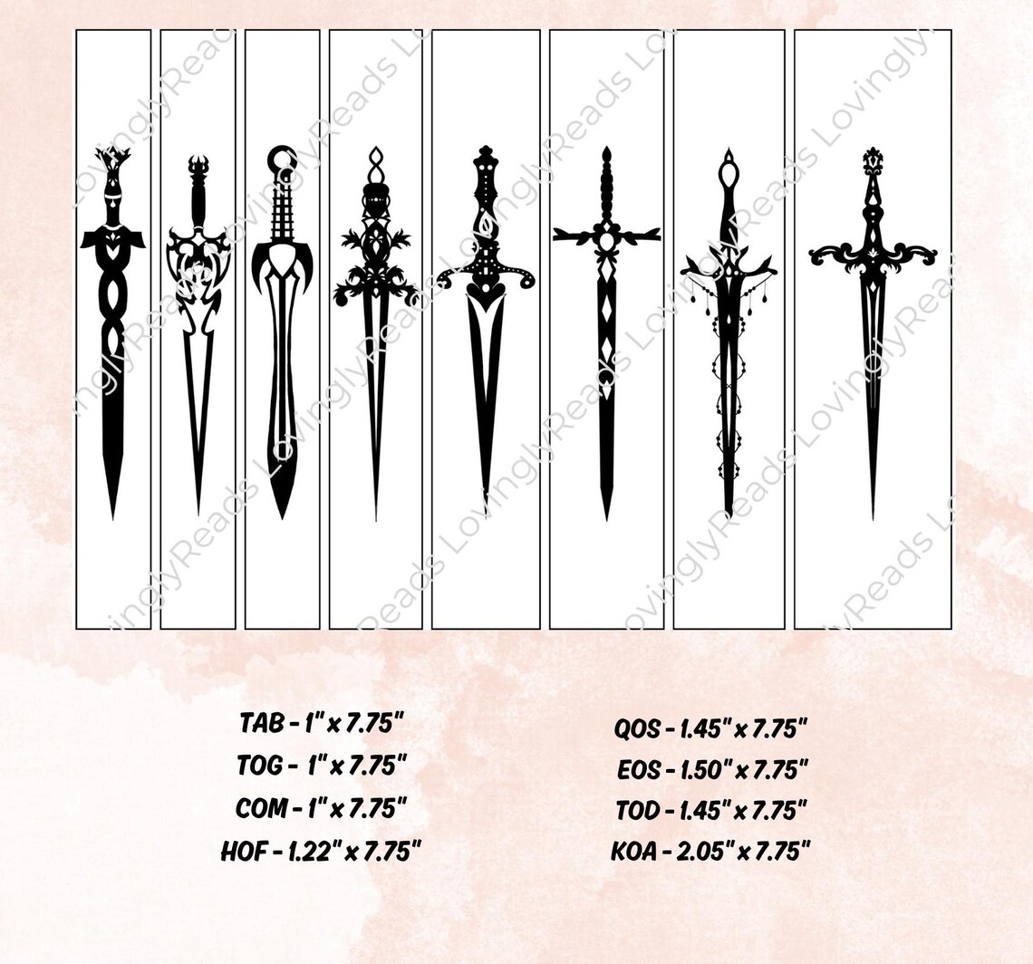 Sword Stencils for Sprayed Edges - SVG Files, Digital Download - Etsy