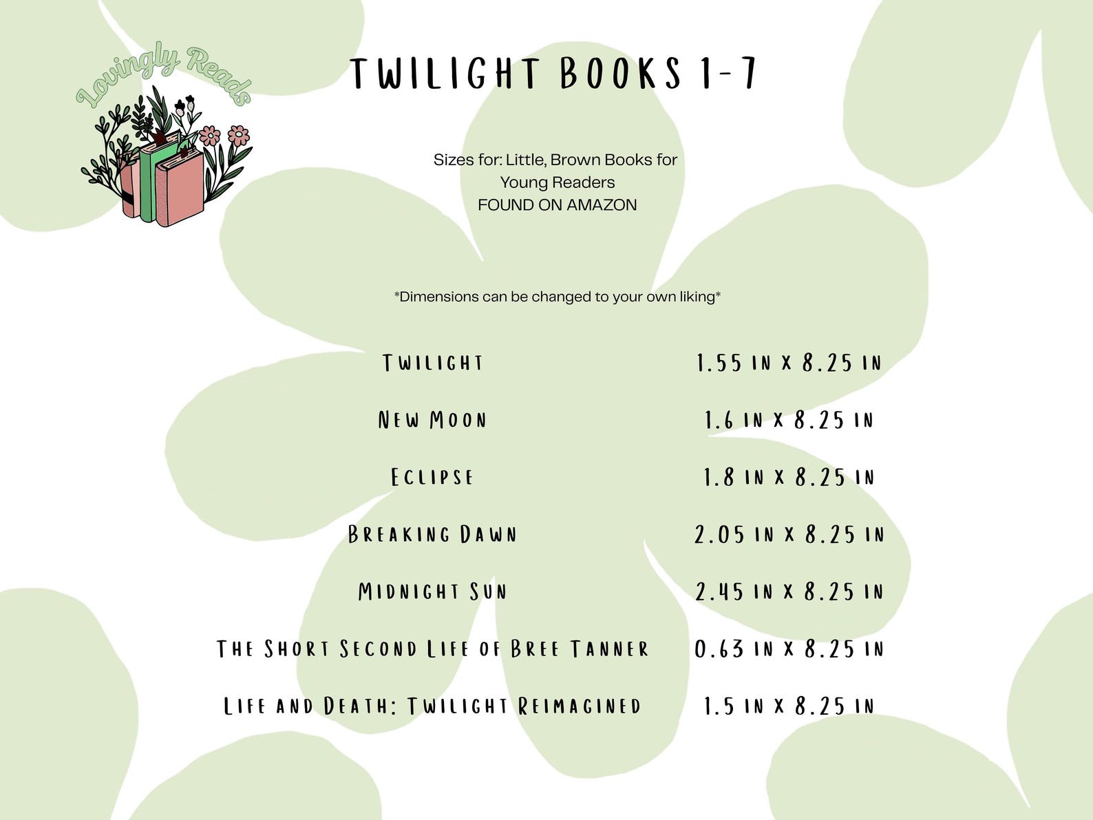 Twilight Name Sprayed Edges Books 1-7, Twilight Book Edges, Sprayed ...