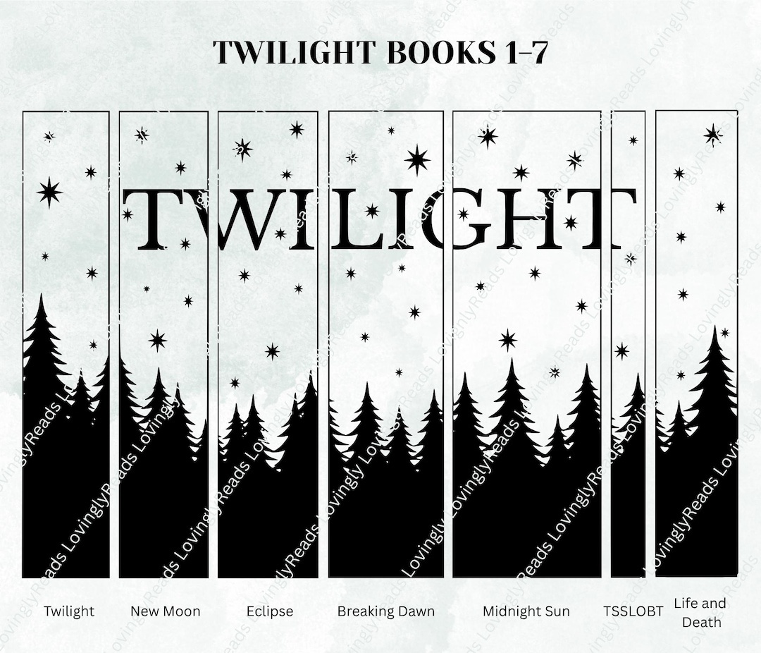 Twilight Name Sprayed Edges Books 1-7, Twilight Book Edges, Sprayed ...