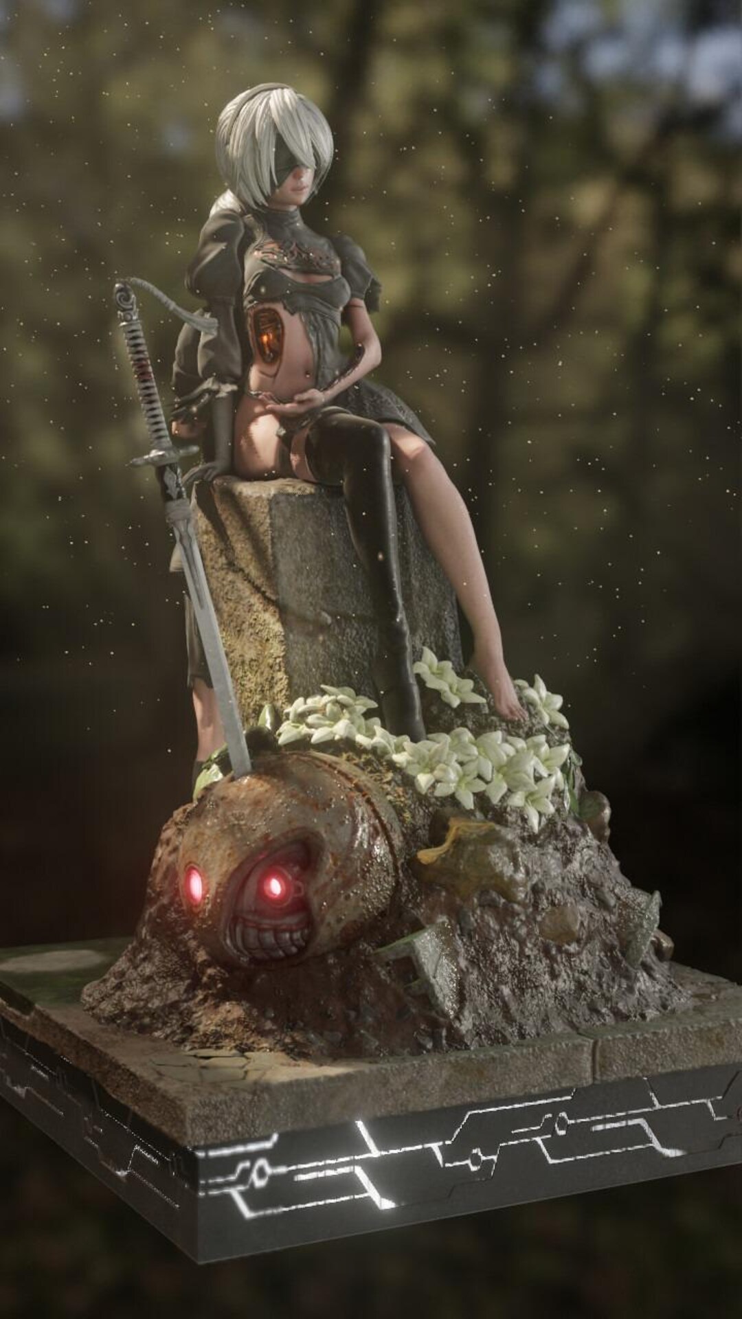 Nier Automata – 2B-9S — 3D Printed Statue Fan Art | Garage Kit | Model ...