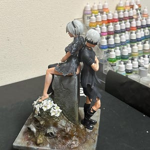 Nier Automata – 2B-9S — 3D Printed Statue Fan Art | Garage Kit | Model ...