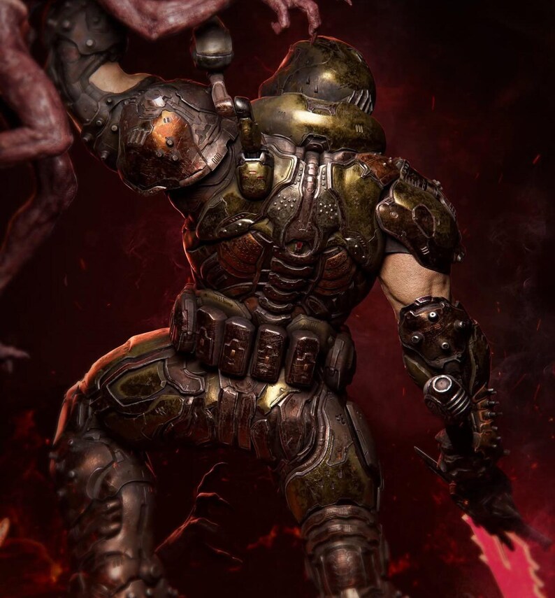Doom Slayer – Doomguy — 3D Printed Statue Fan Art | Garage Kit | Model ...
