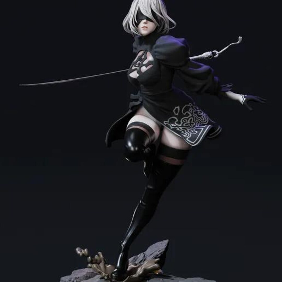 Nier Automata – 2B — 3D Printed Statue Fan Art | Garage Kit | Model Kit ...