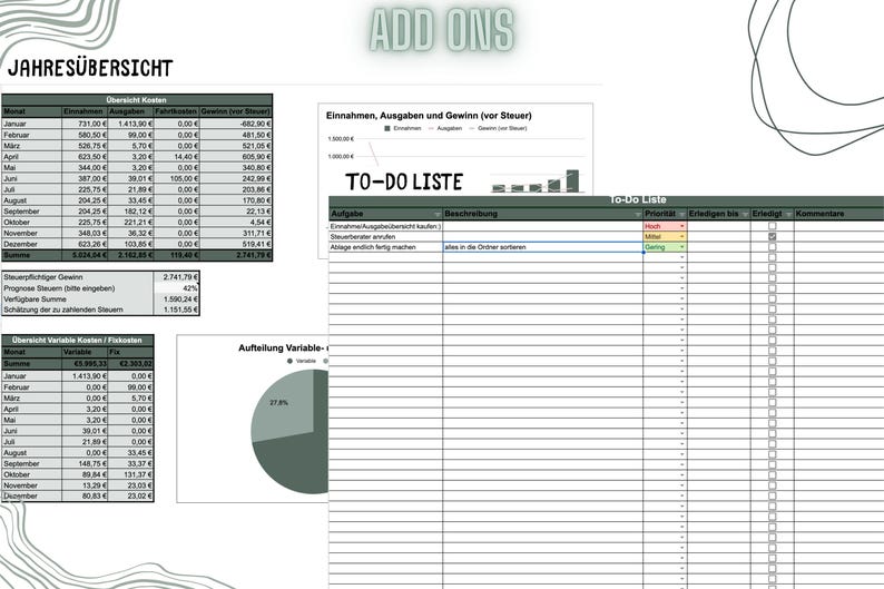 Excel Template Planner Small Business Income Expense Overview, Budget Planner, Finance Tracker ...
