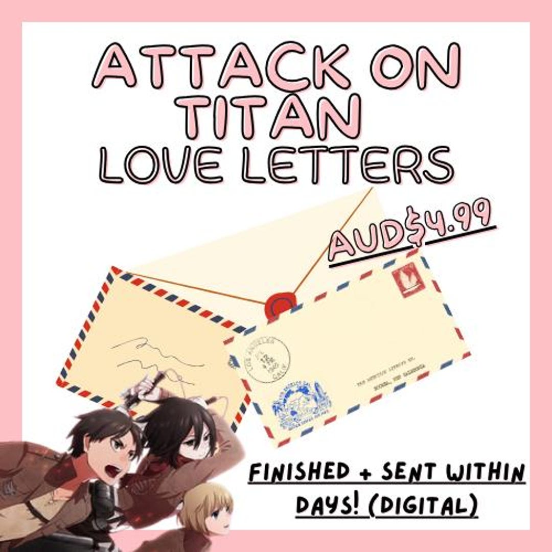 CUSTOM & HANDWRITTEN Attack on Titan Anime Love Letters - Etsy