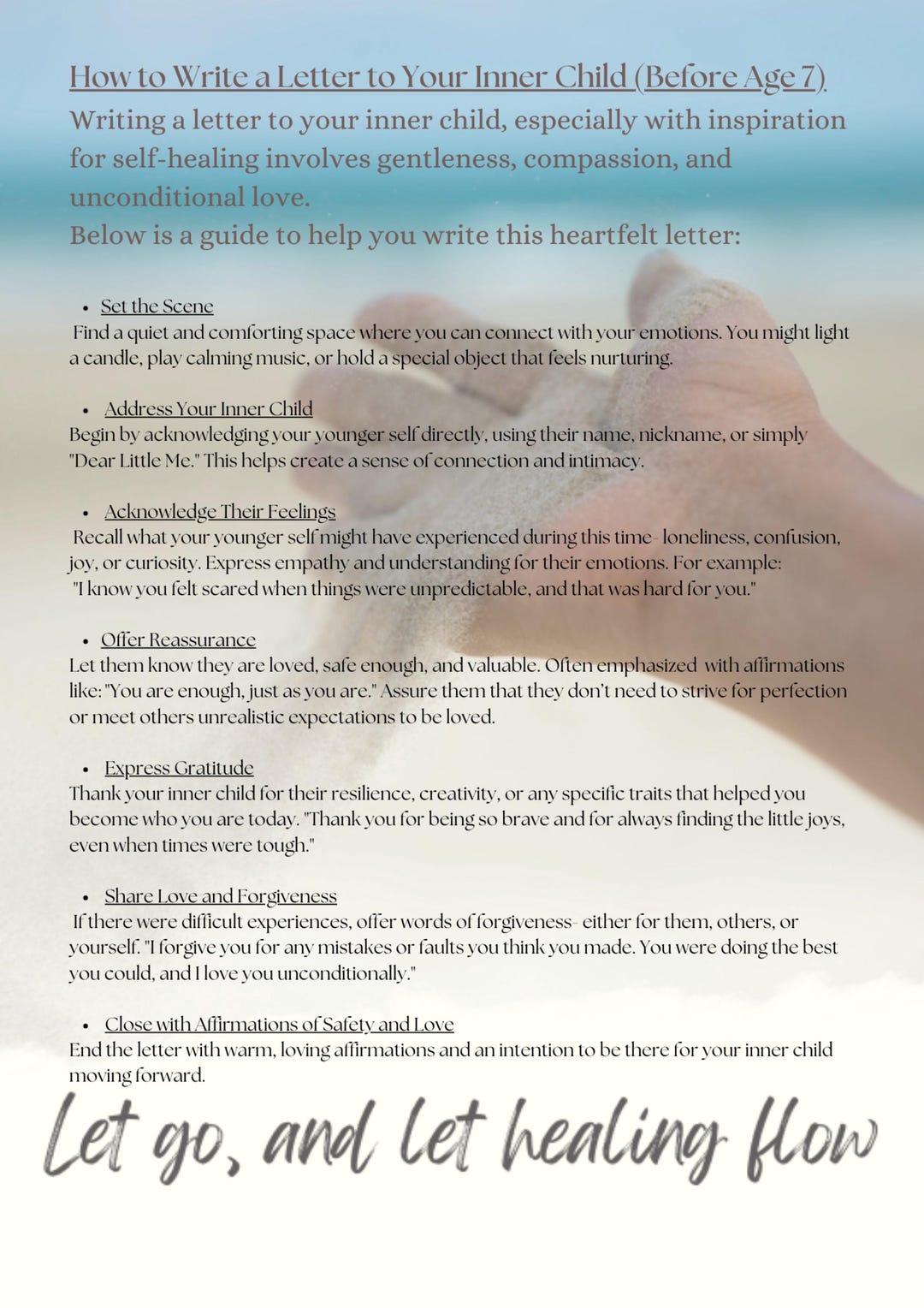 How to Write a Letter to Your Inner Child ~let Go and Let Healing Flow ...