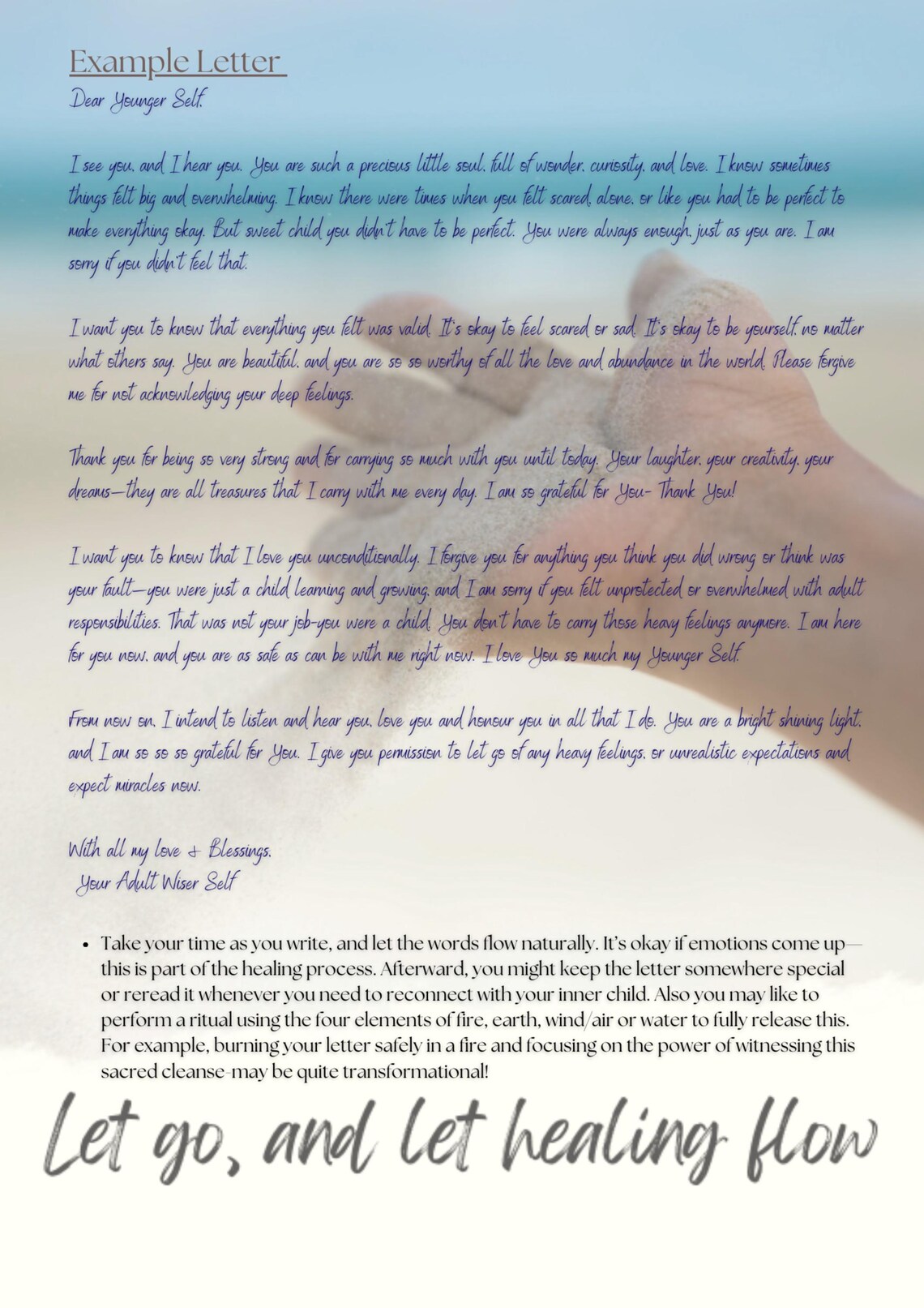 How to Write a Letter to Your Inner Child ~let Go and Let Healing Flow ...