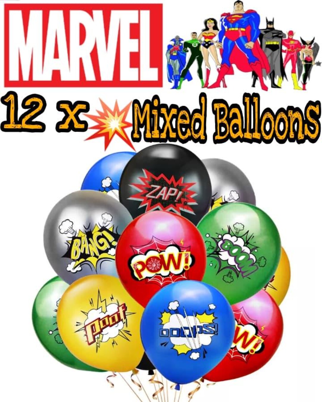 Marvel Superhero Avenger Latex Balloons Air Helium Tableware ...
