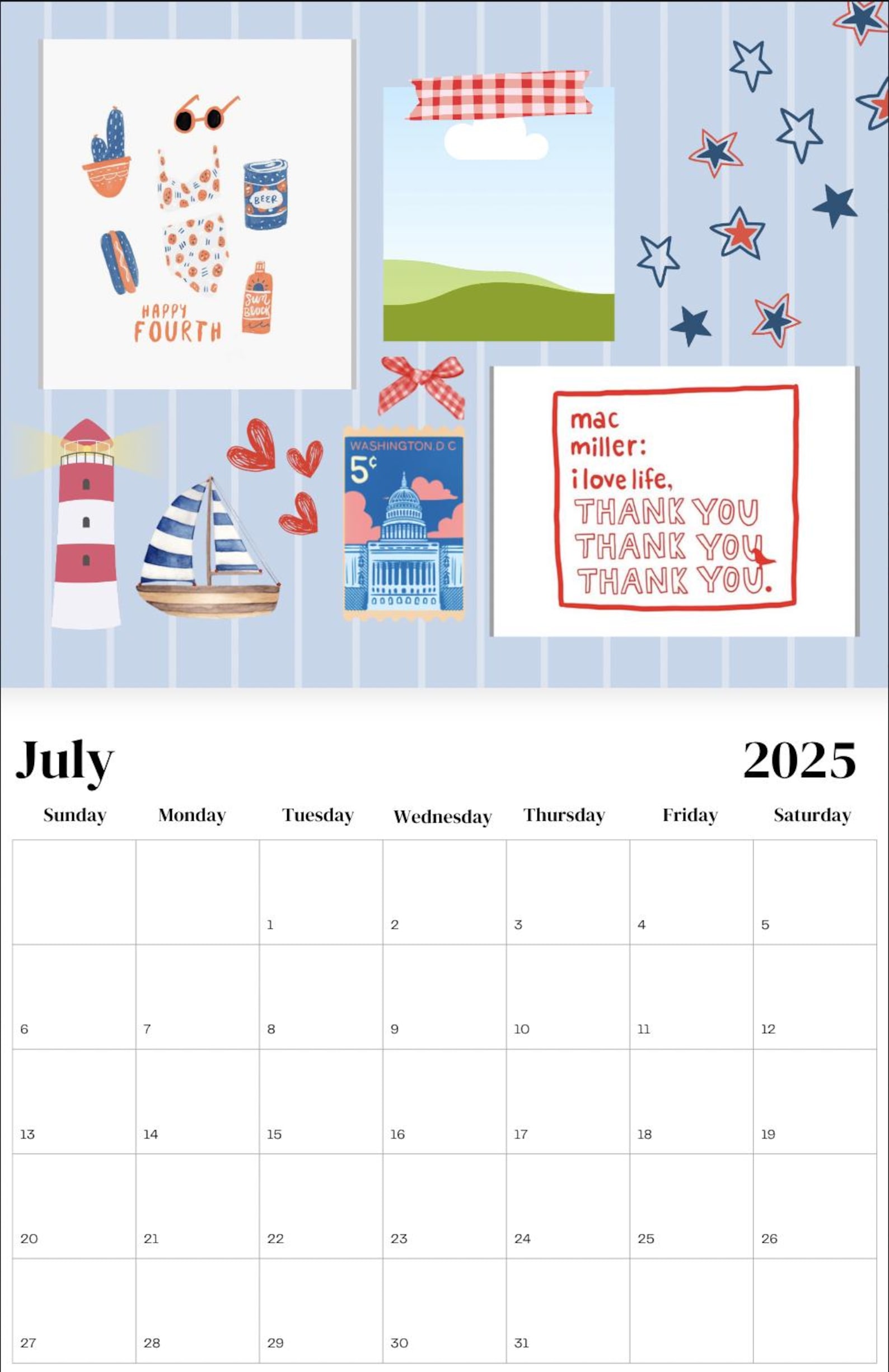 Custom Canva Calendar Template 2025 - Etsy