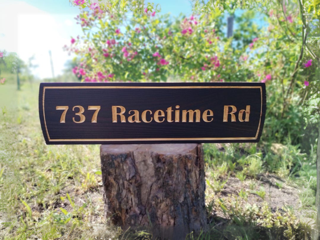 Burned Wood Engraved House Number Plaque – Custom Address Sign With ...