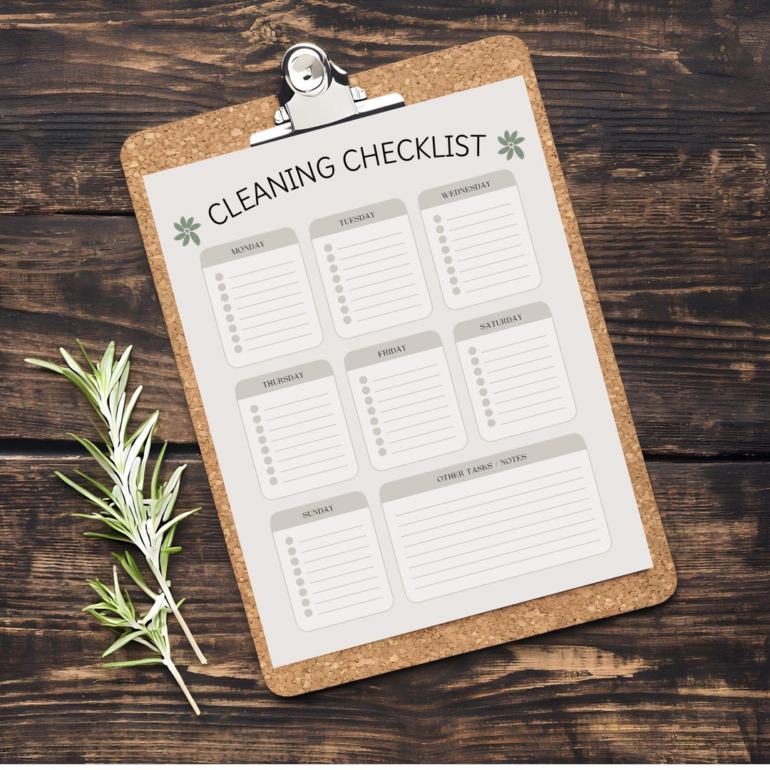 Printable Cleaning Checklist | House Cleaning Schedule | Weekly ...
