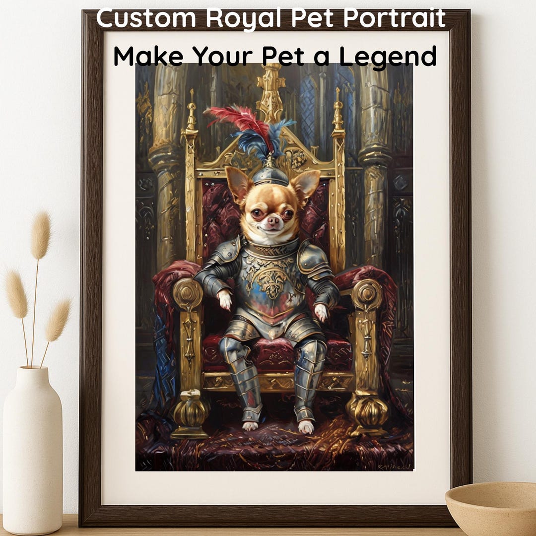 Custom Royal Pet Portrait: Renaissance Dog or Cat Knight (digital Art ...
