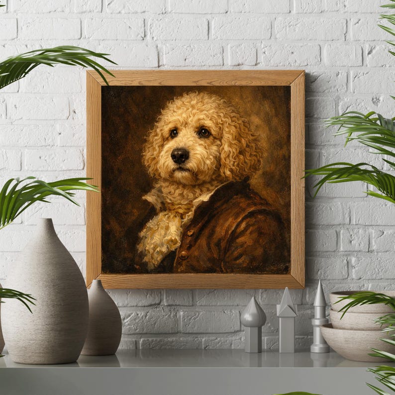 Custom Pet Portrait in Vintage Oil Painting Style, Personalized Dog Cat ...