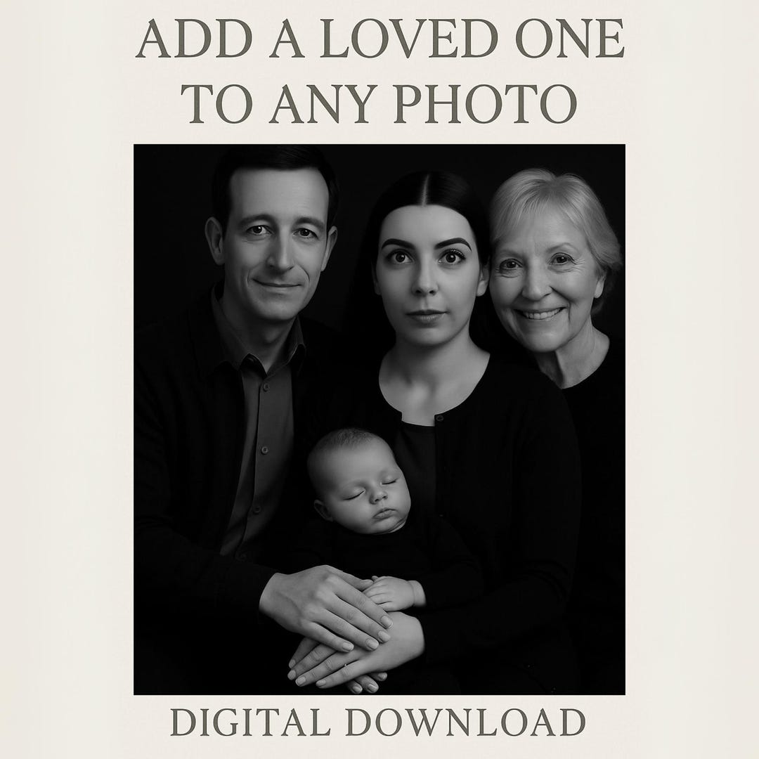 Custom Memorial Portrait: Add Deceased Loved One to Photo (digital ...