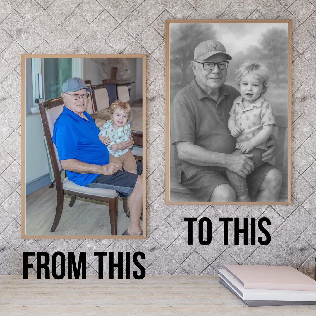Custom Memorial Portrait: Add Deceased Loved One to Photo (digital Art ...