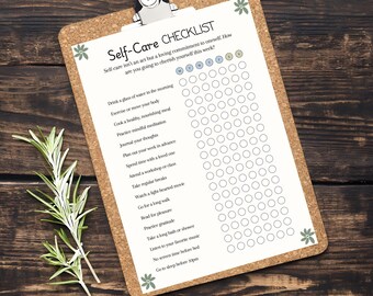 Self-care Checklist PDF - Etsy