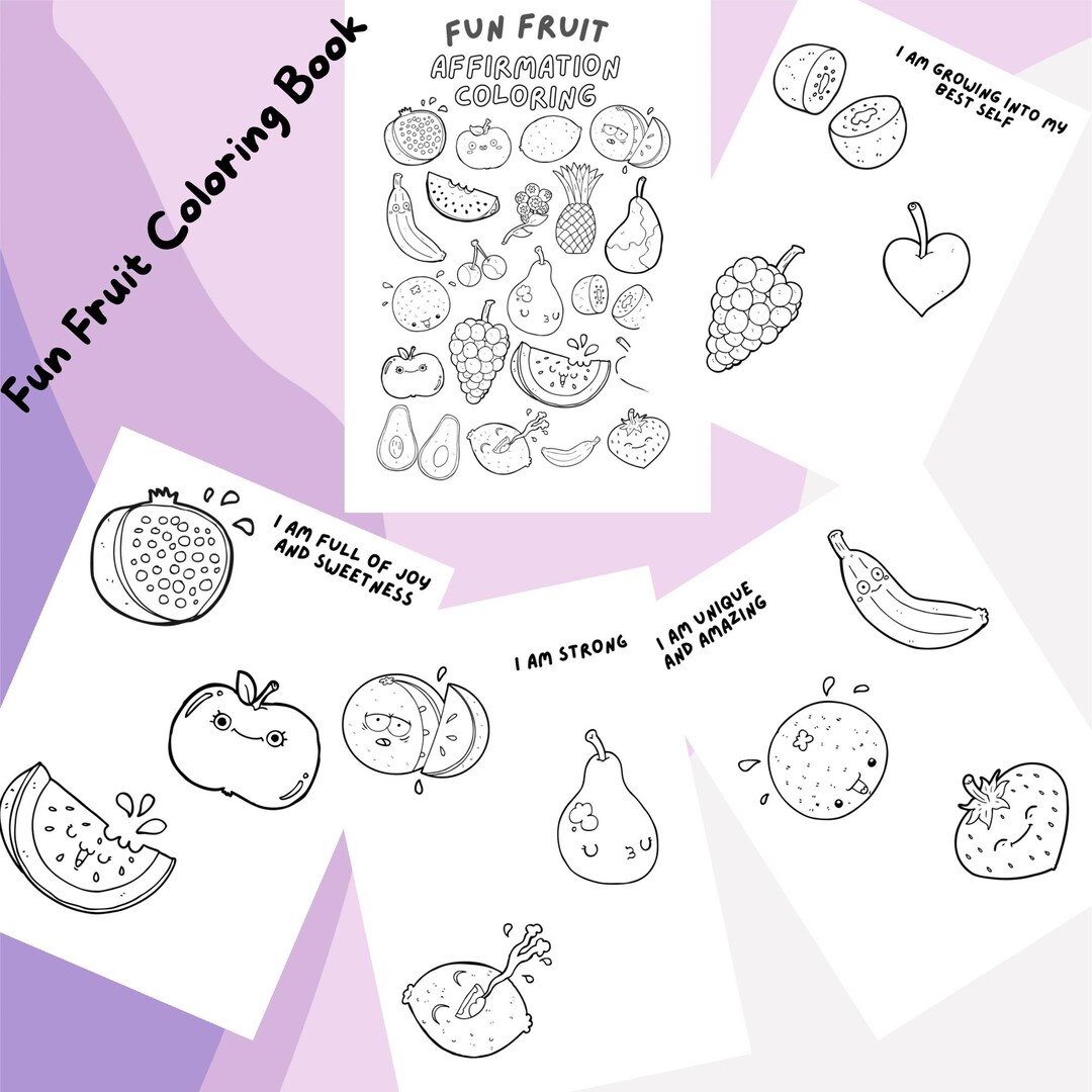 Fruit Affirmation Coloring Pages | Positive Mindset & Self-love ...
