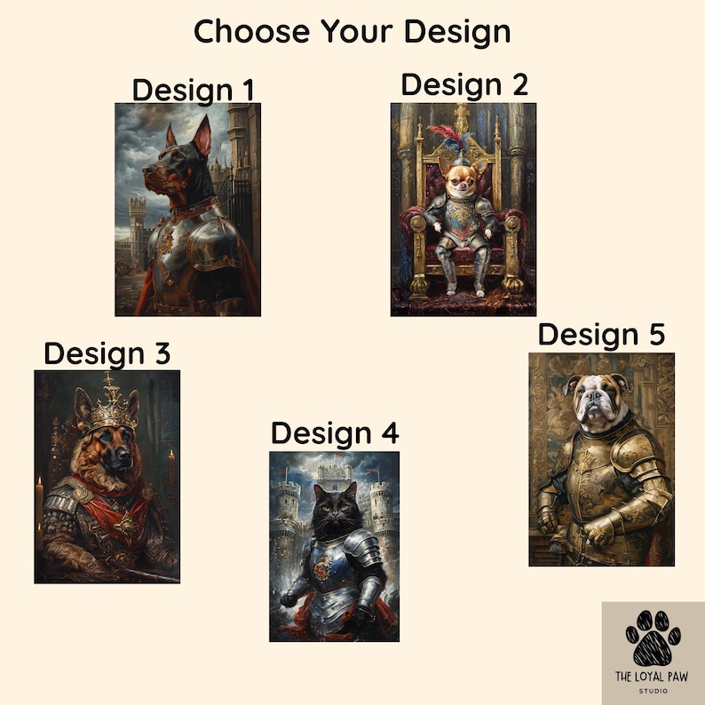 Custom Royal Pet Portrait: Renaissance Dog or Cat Knight (digital Art ...