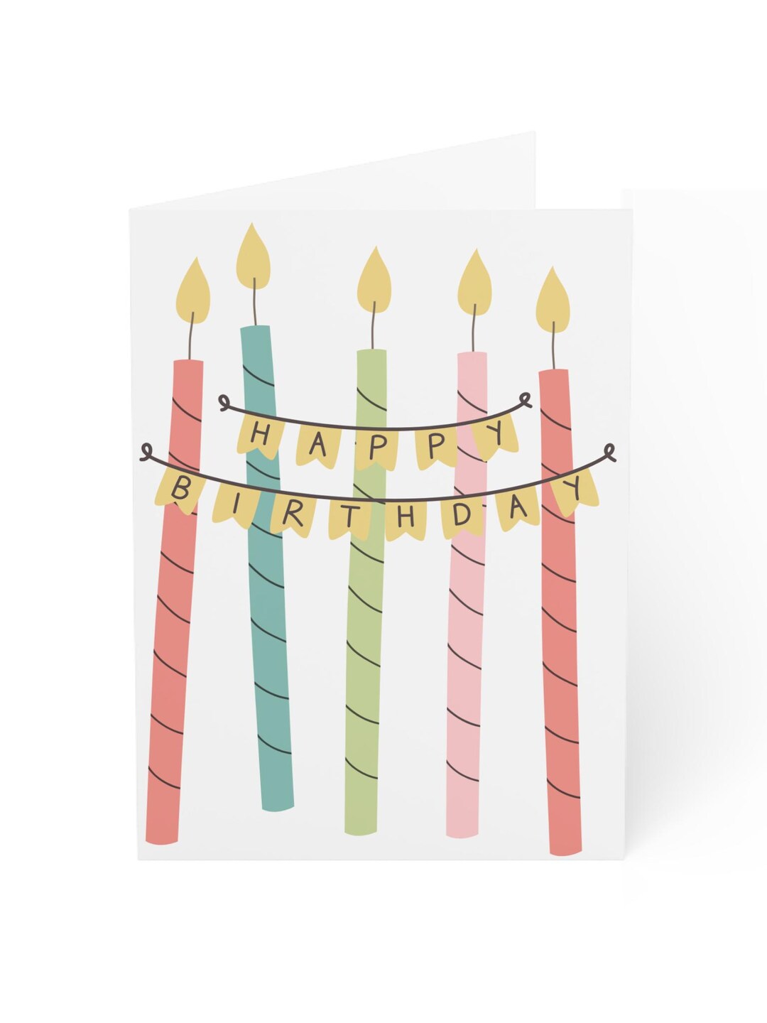 Candle Happy Birthday Card, Digital Download, Printable Card - Etsy