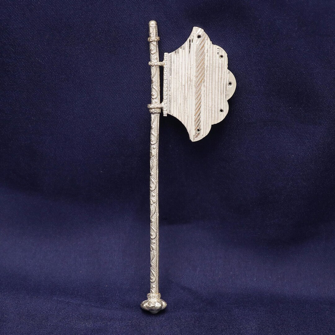 Pure Silver Trishul Flag & Swastik Set: Hindu Pooja Room Decorbirthday ...
