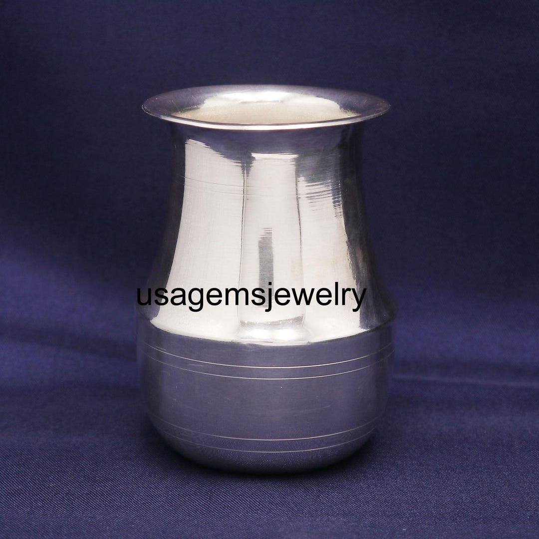 925 Silver Lota Kalash 96.7g | 8.1x5.3 Cm Pure Silver Pooja Lota for ...