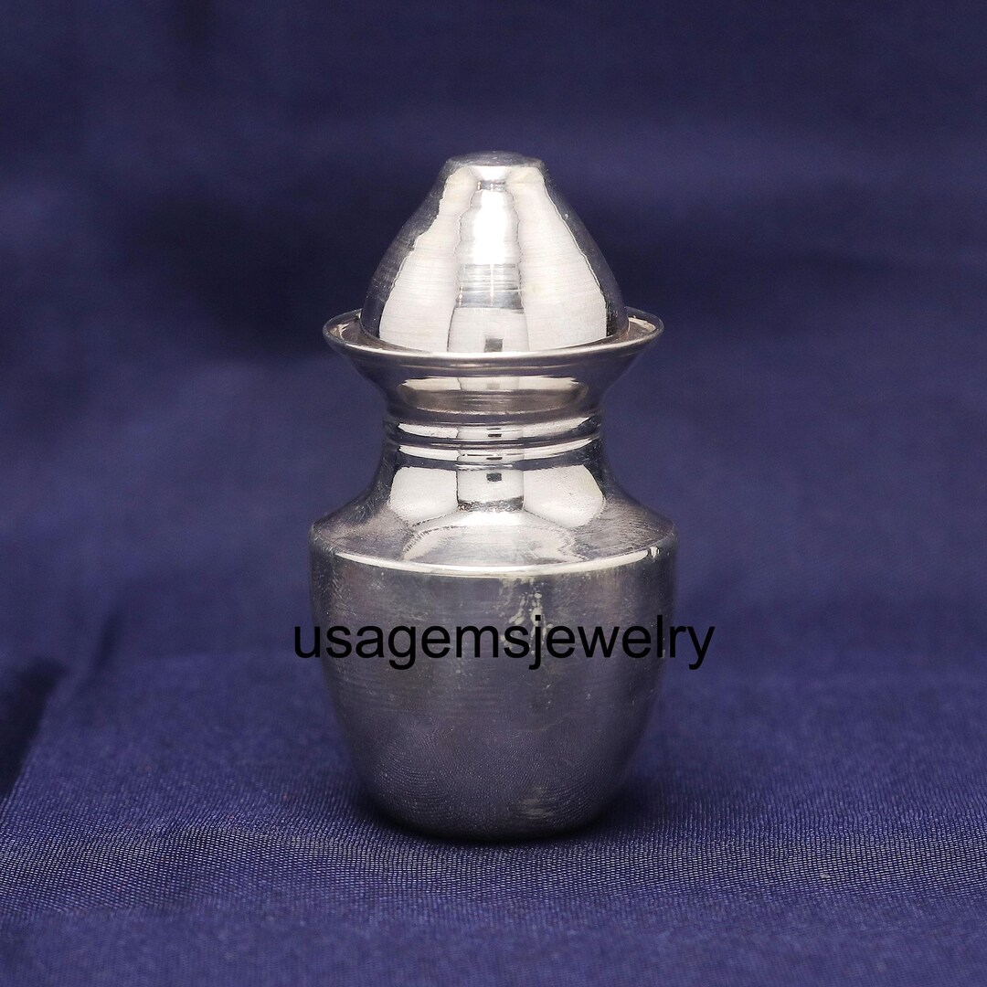 Handmade Sterling Silver Mini Kalash: Hindu Pooja Pot With Lidbirthday ...
