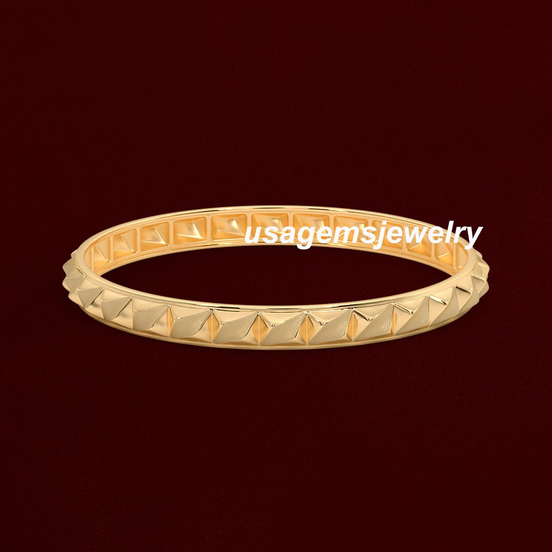 22K Gold Bangle | Handmade Indian Kada Bracelet - Etsy