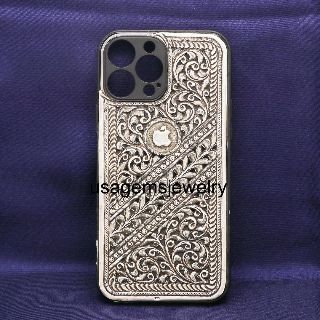 Sterling Silver iPhone Case Filigree Antique Design Luxury Handmade ...