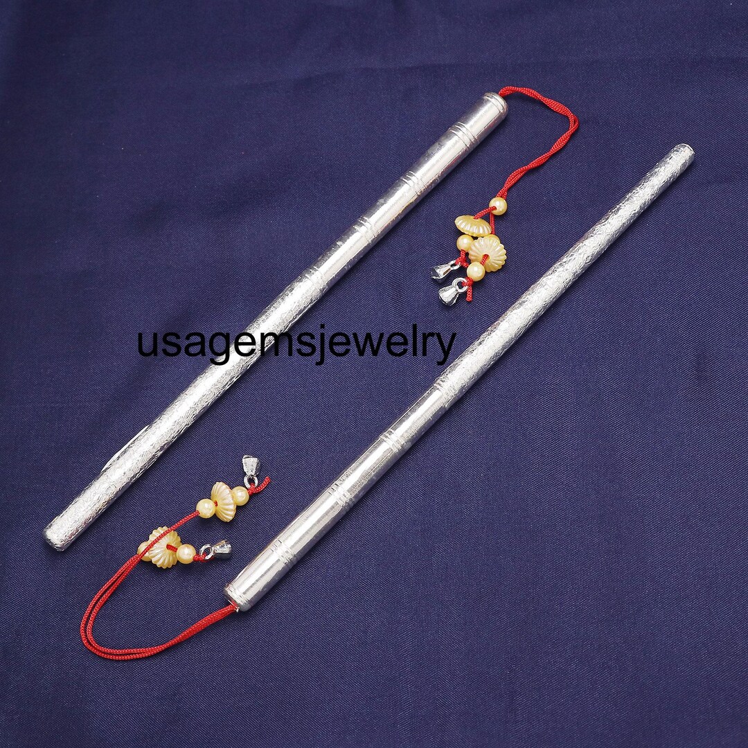 Sterling Silver Dandiya Sticks: Garba Navratri Dance Pairbirthday Gift ...