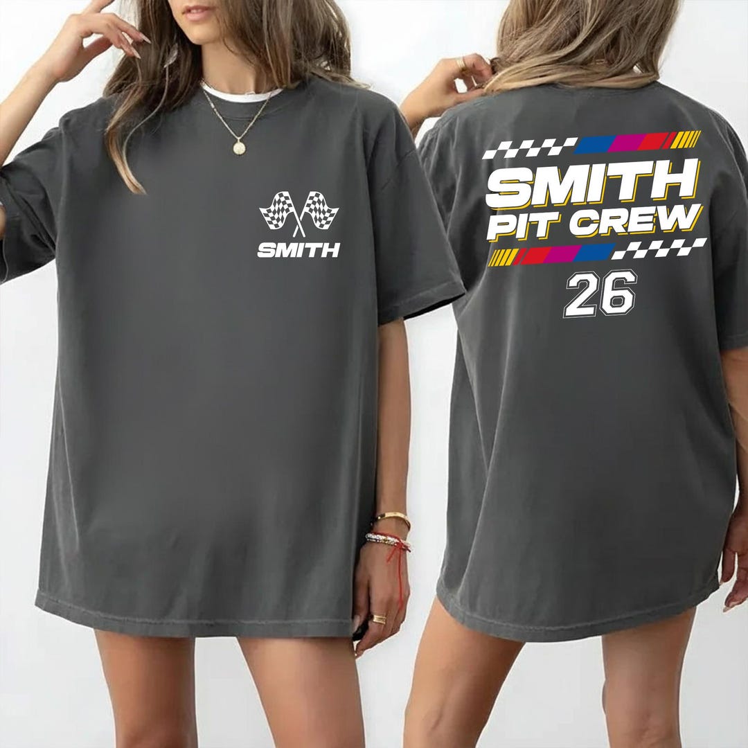 Comfort Colors Custom Racing Shirt, Personalized Pit Crew Tee, Race Car ...