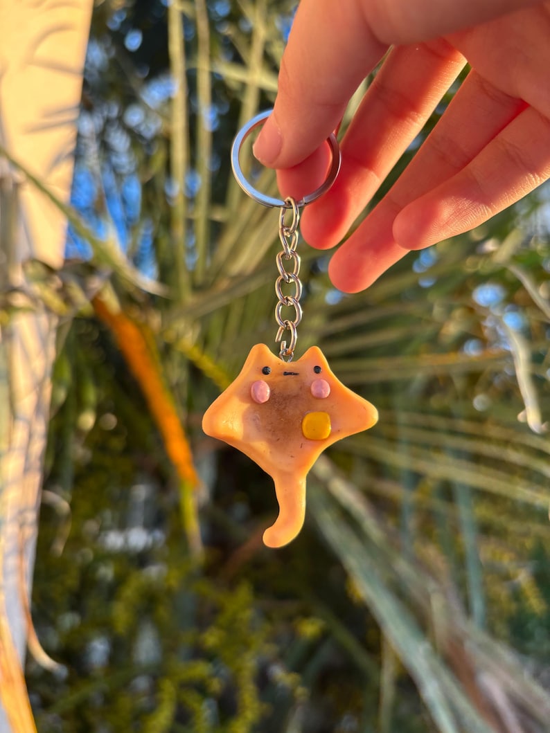 Handmade Pancake Stingray Charm: Polymer Clay Foodie Keychain - Etsy