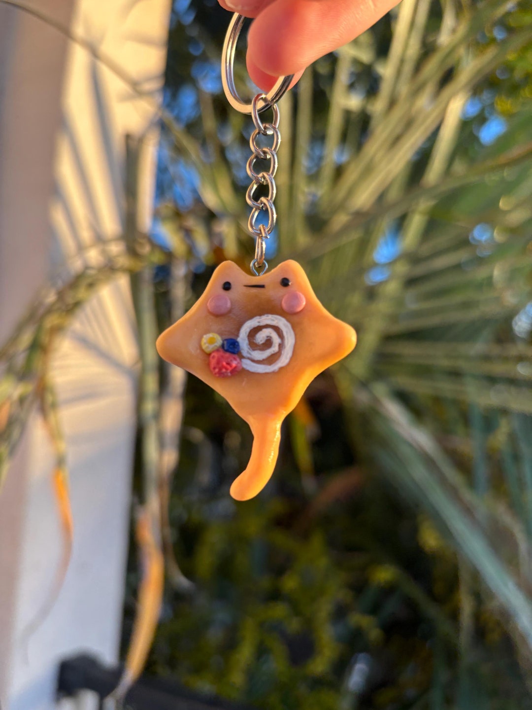 Handmade Pancake Stingray Charm: Polymer Clay Foodie Keychain - Etsy