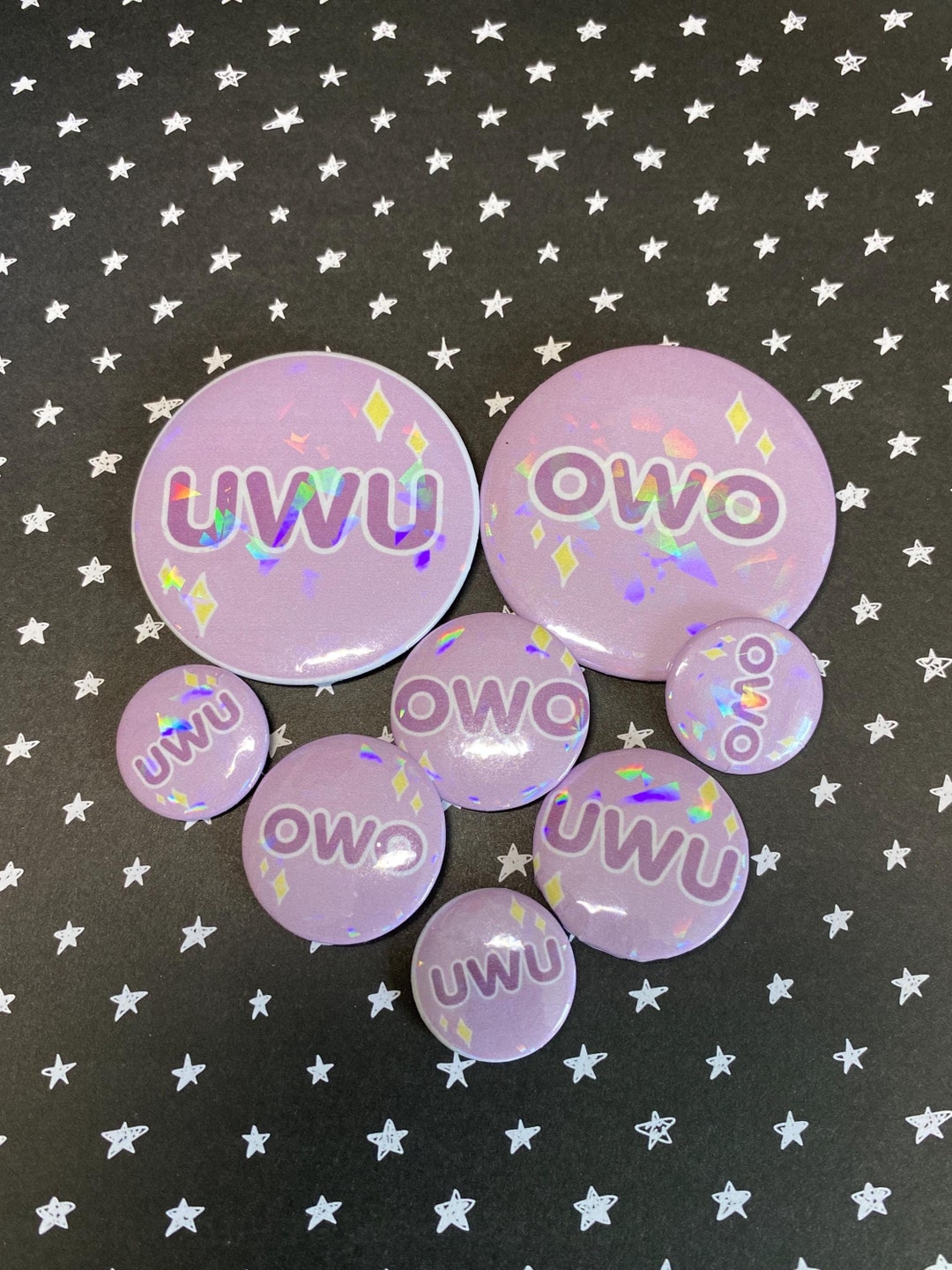 UWU OWO Holographic Furry Pins, Cute Fursuit Badge, Furry Button - Etsy