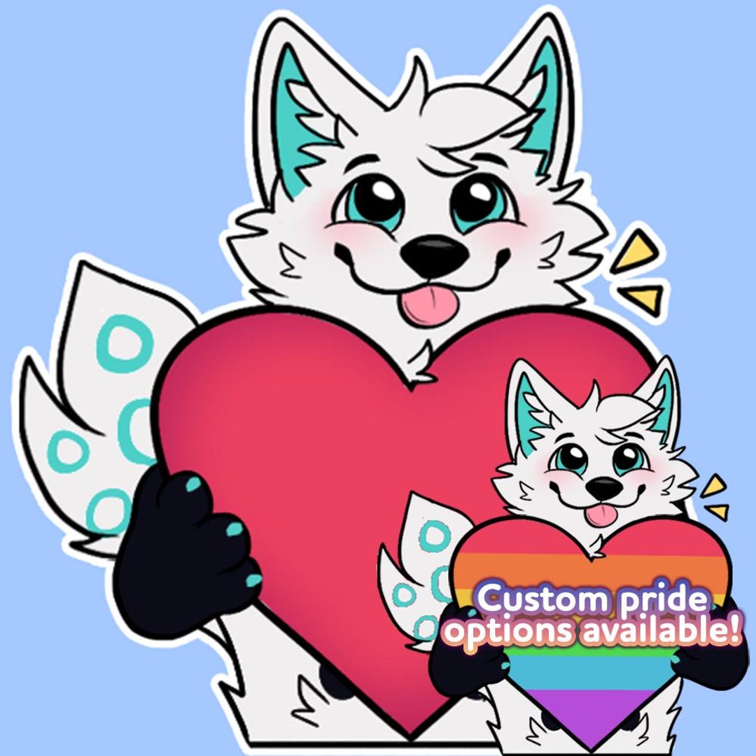 Love Heart YCH Telegram Furry Sticker - Etsy