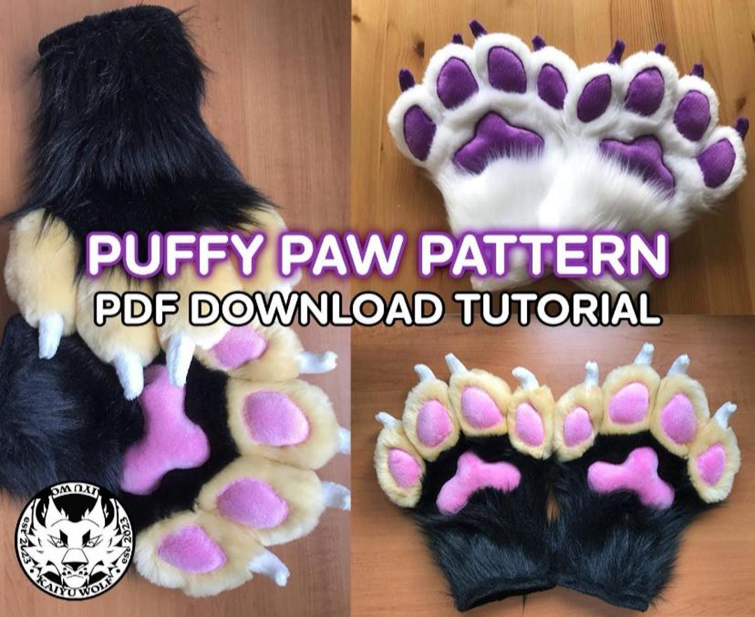 Fursuit Puffy Paw Pattern | PDF Download Furry Paws Tutorial - Etsy