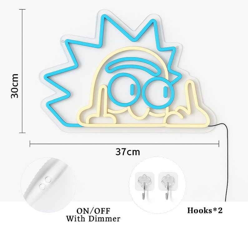 Bold Cartoon Style Middle Finger LED Neon Sign | Cool Wall Decor for ...