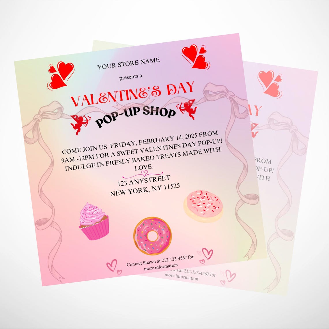 Customizable Bakery Pop-up Shop Flyer | Sweet Event Editable Template ...