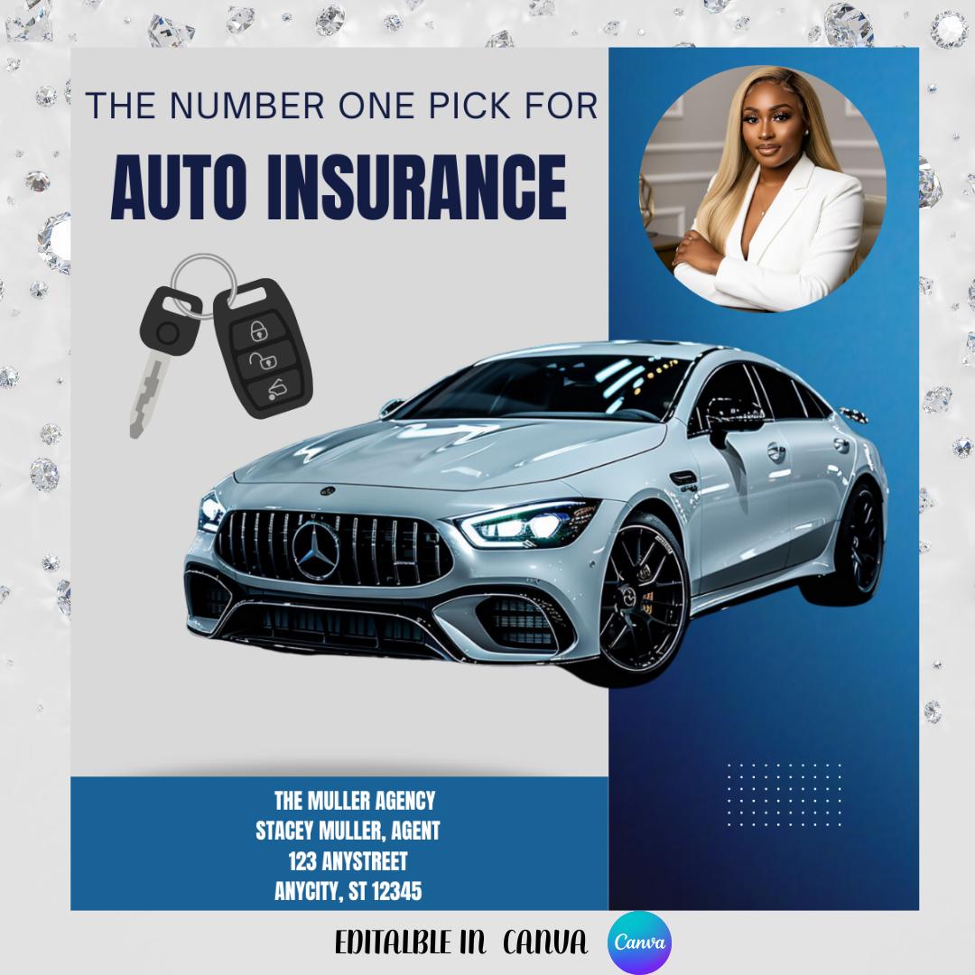 Insurance Agent Flyer Template | Editable and Printable Design | Auto ...