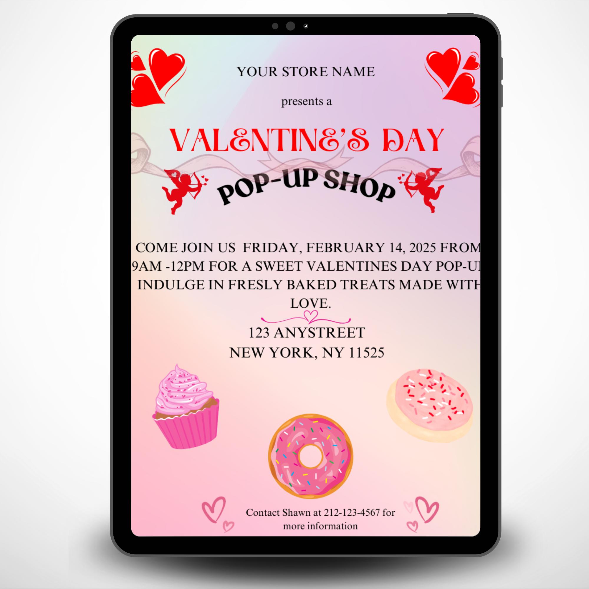 Customizable Bakery Pop-up Shop Flyer | Sweet Event Editable Template ...