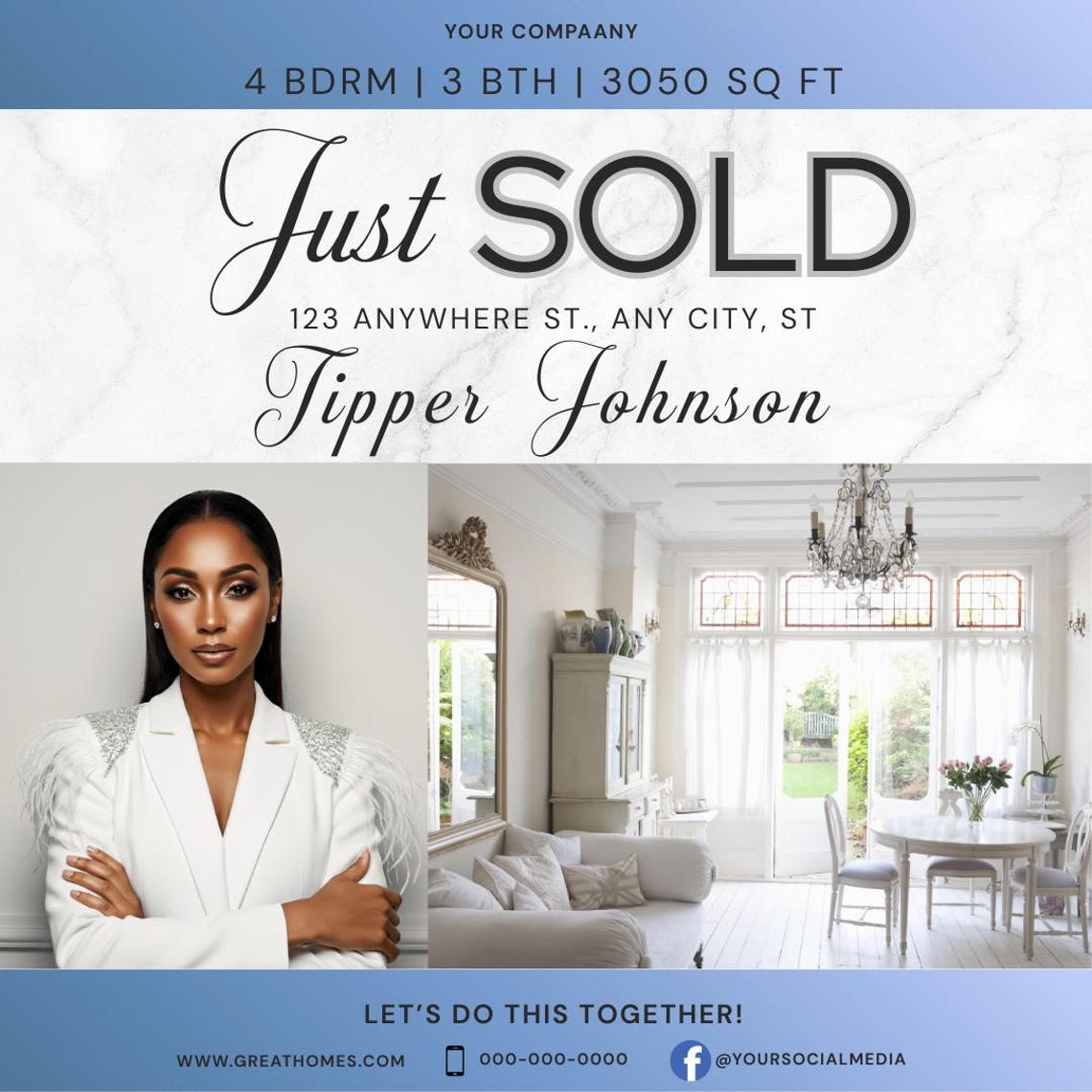 Just Sold Real Estate Flyer Template: Modern Realtor Marketing (canva ...