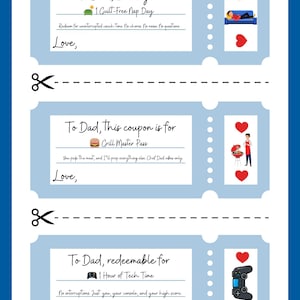 Printable Father's Day Coupon Book | Editable Gift Vouchers for Dad ...