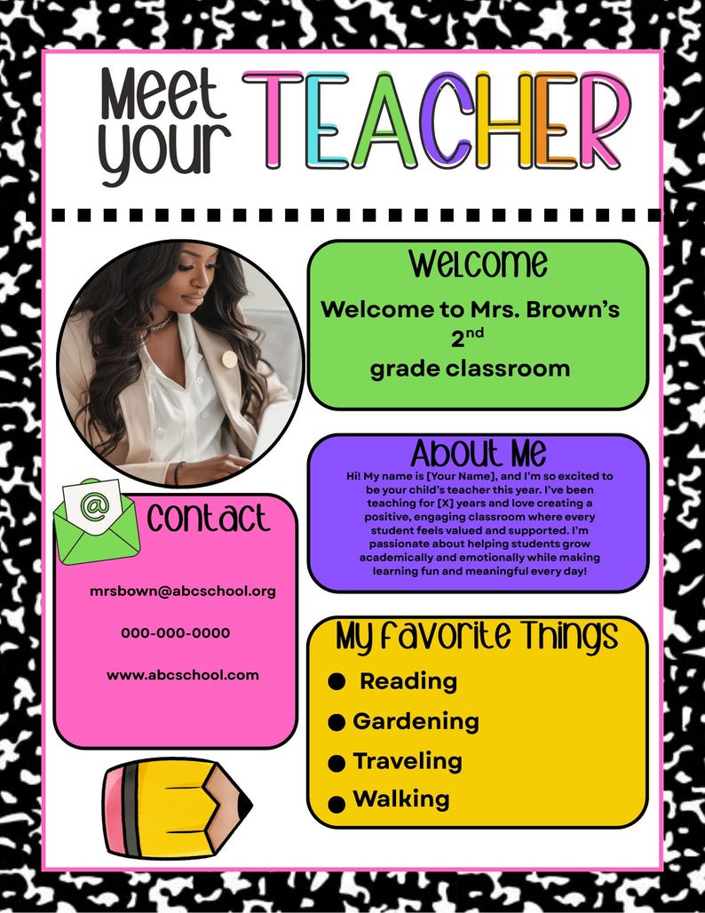 Meet the Teacher Flyer: Elementary Back to School, Editable Canva ...