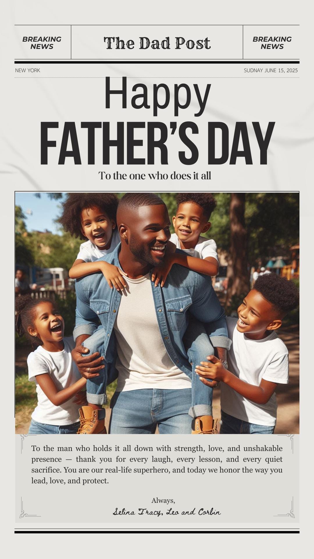 Father's Day Newspaper Template | Digital Download | Father's Day ...