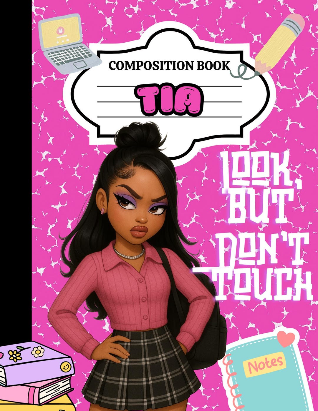 Composition Notebook Cover Template | 8.5x11 | Canva Editable | Instant ...