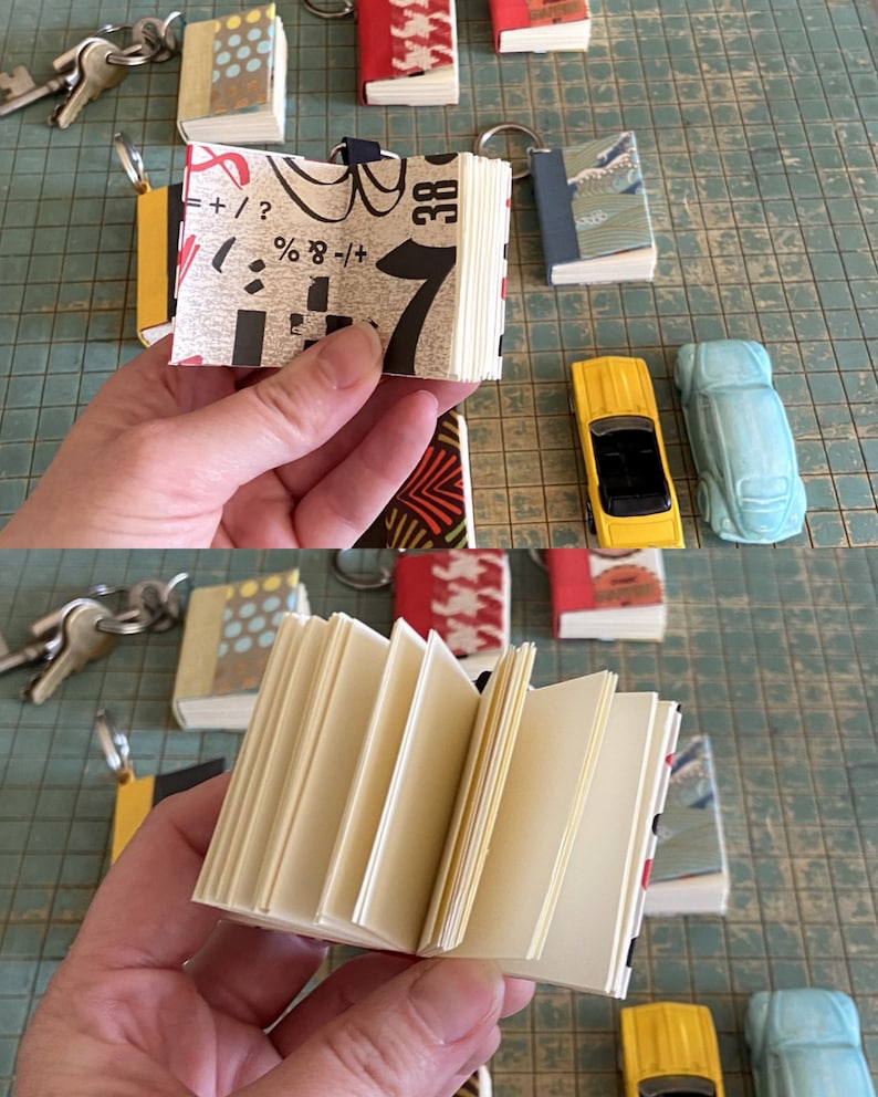 Mini Book Keychain Book Lover Key Ring Tiny Blank Book Book - Etsy