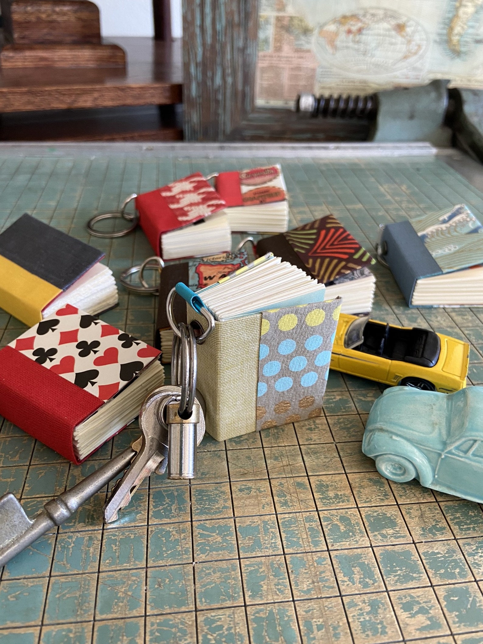 Mini Book Keychain Book Lover Key Ring Tiny Blank Book Book | Etsy