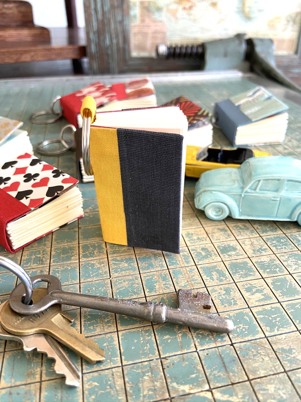 Mini Book Keychain Book Lover Key Ring Tiny Blank Book Book | Etsy